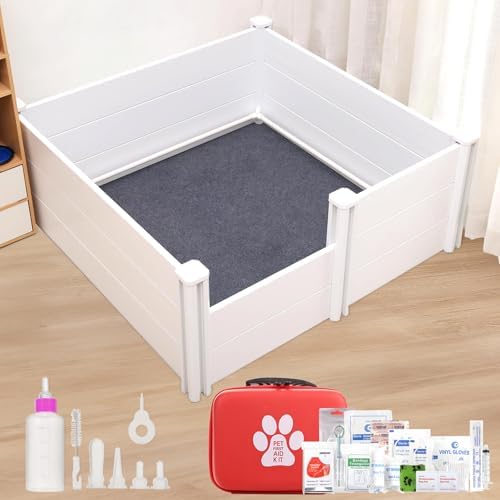 Whelping Box for Dogs with Pig Rails,Height Adjustable Entrance ...