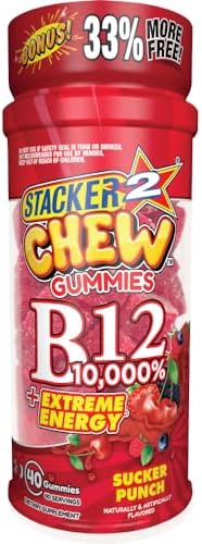 Amazon.com: STACKER 2 Stacker2 Chew: B12 10,000% - 40 Gummies Bottle ...