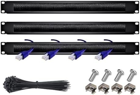 Amazon.com: KUYEFGF Rack Brush Cable Management 1U Panel with Cage Nuts ...