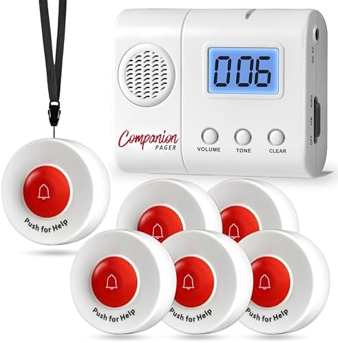 Amazon.com: SYNLETT Caregiver Pager for Elderly Adults Nurse 6 Call ...
