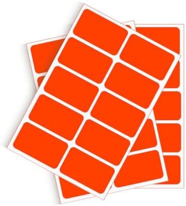 True-Ally 500 Piece Red Fluorescent Color 50x25 mm Sticker Self ...