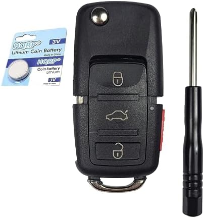 Amazon.com: HQRP Volkswagen Folding Flip Key Fob Shell Remote Case ...