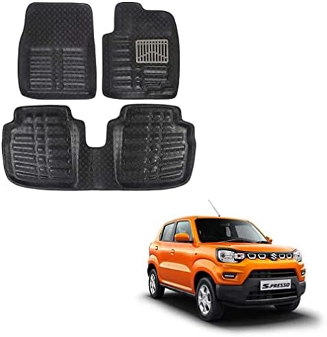 Arneja 3D Car Floor Foot Mats for Maruti Suzuki S-Presso (Model Year: 2019 Onwards), PVC ...