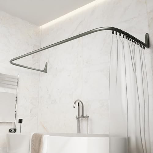 Erica U-shaped Shower Curtain Rail, Shower Curtain Pole 85x95x85 cm ...