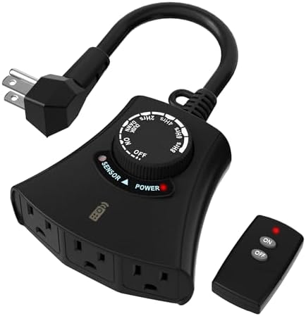 ECOPlugs Outdoor Light Timer Outlet waterproof, Christmas Lights Timer ...