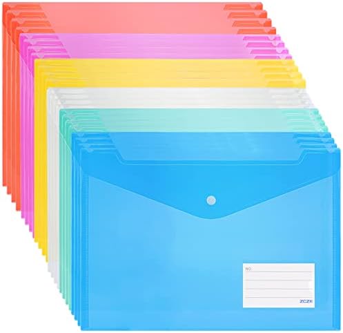 Plastic A4 Punched Pockets - 18PCS Expandable Folders Document Files ...