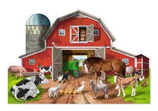 Busy Barn Shaped Floor Puzzle: 32 Piece: Melissa & Doug: 9781223126210 ...