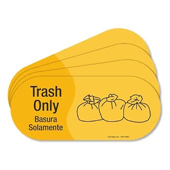 SmartSign (Pack of 4) 3.75 x 9 inch ââ‚¬Å“Trash Only - Basura ...