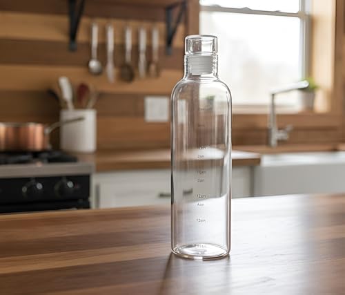 Vency 500ml Borosilicate Glass Water Bottle with Time Marker | Leak ...