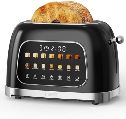 Amazon.com: Toaster 2 Slice, Touch Screen Wide Slot Retro Toaster for ...