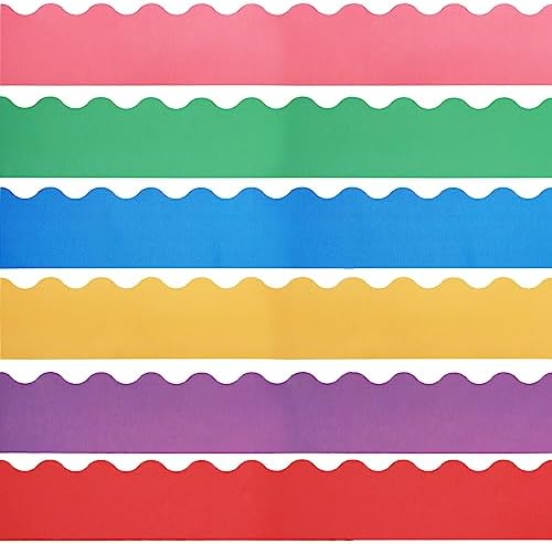 Amazon.com: FOBSME 120 Feet Colorful Classroom Borders, Scalloped ...