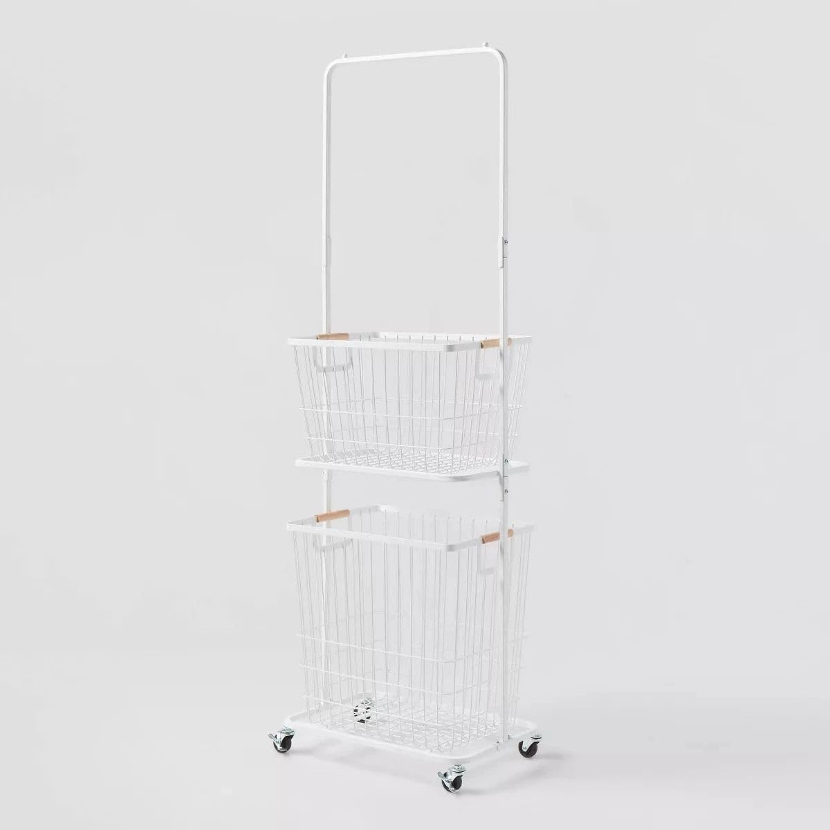 Amazon.com: Laundry Cart with Wheels and Hanging Rack, Rolling Laundry ...