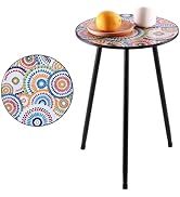 Amazon.com: 2 Packs 13" Metal Outdoor Side Tables Small Black Outside ...