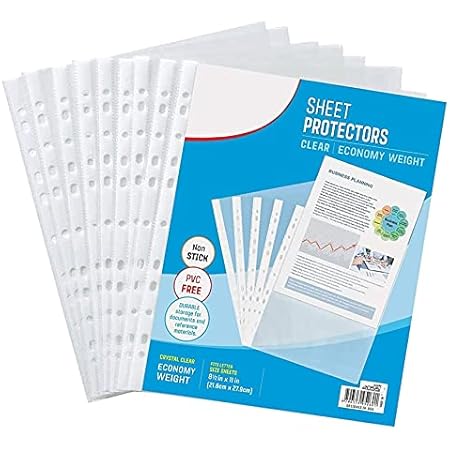 WHNOATOC 300 Micron Sheet Protectors, Plastic Clear Folder Leafs ...