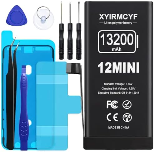 Amazon.com: BEBAT Replacement for iPhone 12 Mini Battery, 4300mAh High ...