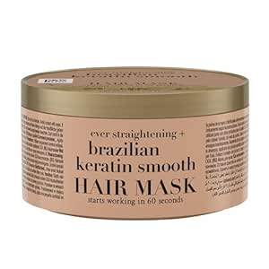 OGX Brazilian Keratin Smooth Hair Mask, glättende Haarmaske mit Keratin Protein ...