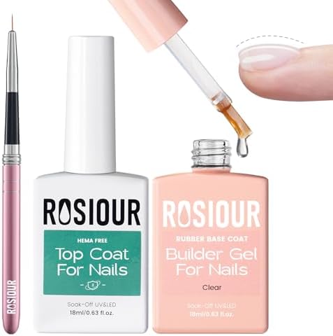 Amazon.com : Rosiour HEMA and TPO Free Rubber Base Builder Gel and Top ...