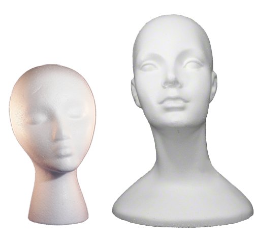 Amazon.com: Female Head and Female Head Deluxe, Styrofoam, White ...