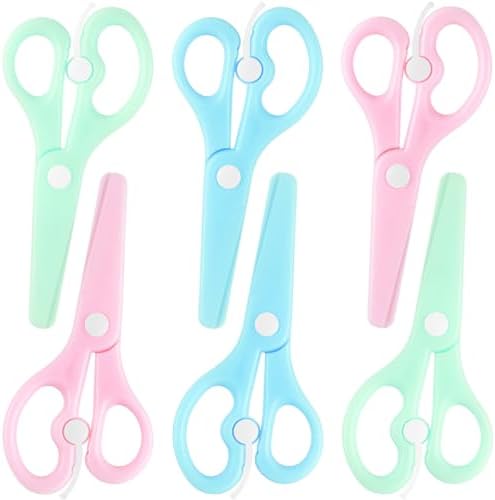 Amazon.com : Assorted Color Plastic Preschool Training Scissors Art DIY ...