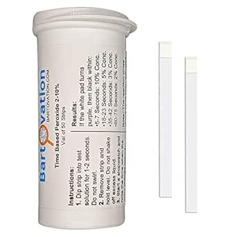 Bartovation Very High Level Hydrogen Peroxide H2O2 Test Strips, 2-10% ...
