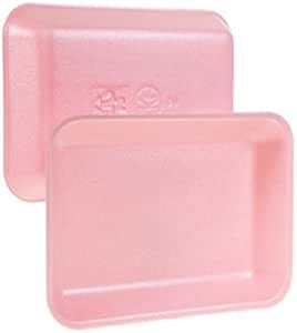 Amazon.com: CKF 2P, #2 Pink Foam Meat Trays, Disposable Standard ...