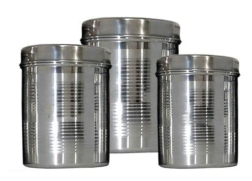 Buy DAINTREE Stainless Steel Storage Box Drum with Lid Cereal Spices ...