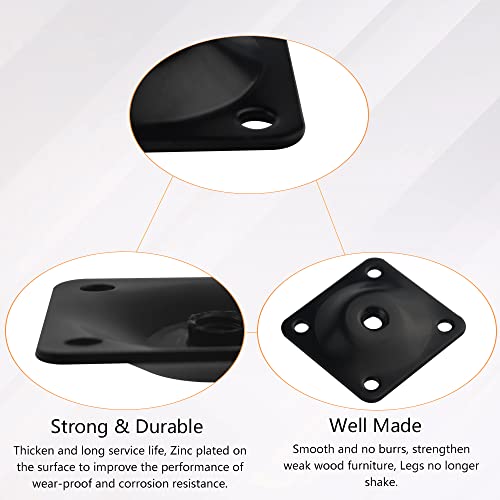 WMYCONGCONG 8 Sets Leg Mounting Plates Angled, Furniture Leg Plate ...