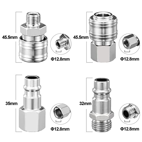 Spurtar 10 Pcs 1/4 Air Compressor Airline Fittings 1/4″ BSP Air Line ...