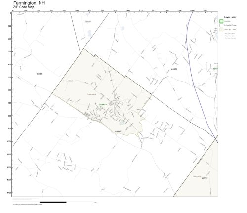 ZIP Code Wall Map of Farmington, NH ZIP Code Map Not Laminated - Import ...