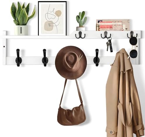 Amazon.com: Tatub 29'' Coat Rack Wall Mount with Shelf, Wood Wall Hooks ...