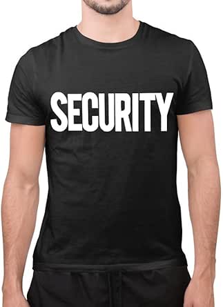 Amazon.com: Security Shirts Front Back Print | Mens T-Shirts Tee for ...