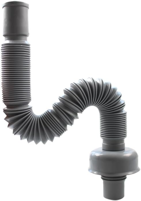 Amazon.com: Flexible Sink Drain Pipe P Trap 1-1/2" (Grey), 1 1/4 to 1 1 ...