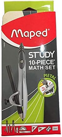 maped Study Metal Essentials 9 Piece Math Set Geometry Kit : Amazon.in ...