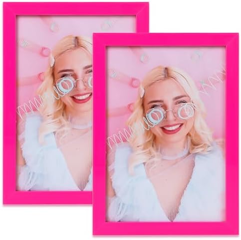Amazon.com - Fixwal 5×7 Pink Picture Frame, Set of 2 PVC Photo Frame ...