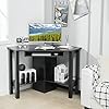 Amazon.com: Tangkula Corner Desk with Keyboard Tray, Triangle Corner ...