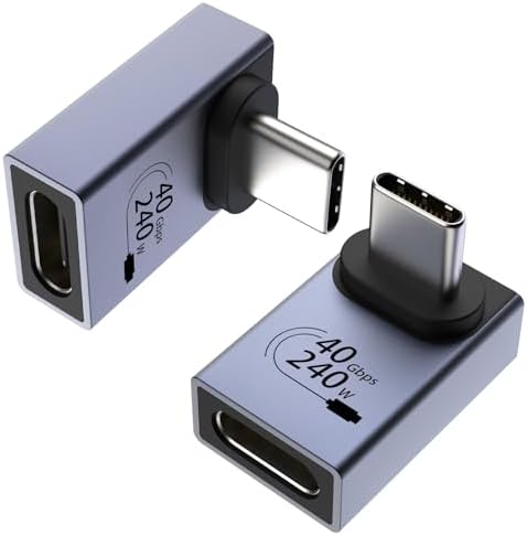 TiMOVO 240W 90 Degree USB C Adapter 2-Pack, USB-C Male to Female Right ...