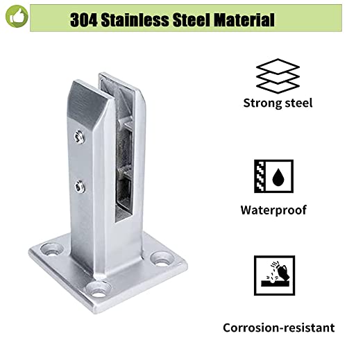 Ykendz 4PCS Glass Railing Clamp, Stainless Steel Glass Spigot Clamp ...