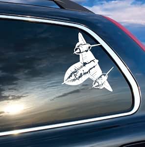 Amazon.com: SR-71 Blackbird White Vinyl Decal (11" x 13.5") : Sports ...