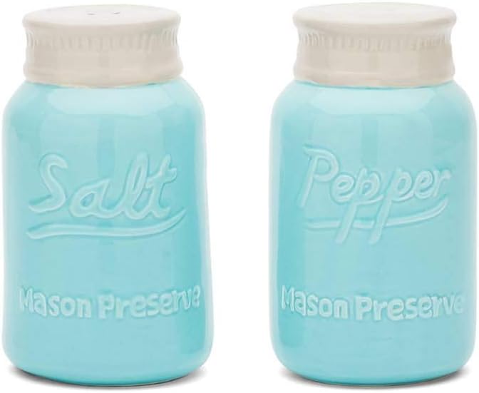 Amazon.com: Fox Run Ceramic Mason Jar S&P Shakers, Salt and Pepper ...