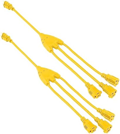 Amazon.com: COLSEN Light Extension Cord Splitter 1 to 3 24 Inch - 14AWG ...