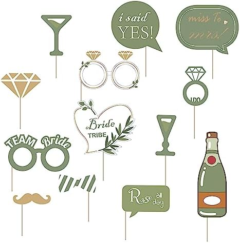 Amazon.com: AOBKIAT Olive Green Wedding Photo Props Kit,12 Pack ...