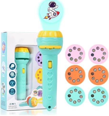Kids Educational Projector Torch, Animal Slide Show Flashlight Toy, 6 ...