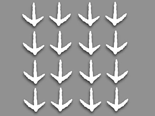 Amazon.com: Turkey Track Vinyl Decals 16 Count 2.5" Tall White Stickers ...