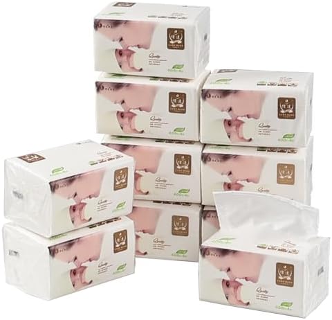Ewingger 10 Packs 4-Ply Soft Facial Tissues, Disposable Facial Tissue ...