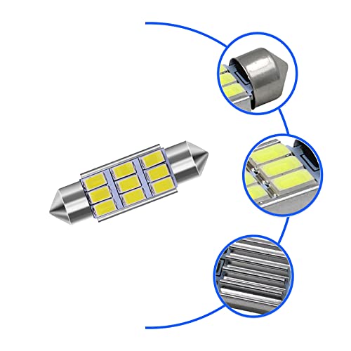 Snapklik.com : 4 Pack LED Car Bulb Kit Set, 41mm, Pure White, 6000K ...