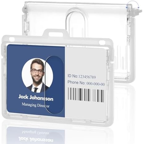 Fallen One 2 Pack Horizontal ID Badge Holder, Hard Plastic, Double ...