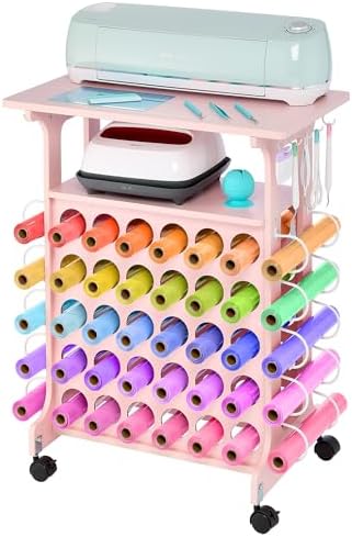 Amazon.com: 𝐂𝐫𝐚𝐟𝐢𝐭 Mobile Vinyl Roll Holder, 60 Compartments Vinyl ...