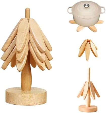 Amazon.com: Mamakura Wooden Tree Trivet Set, Christmas Trivet,Tree ...
