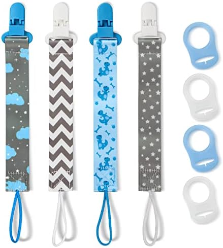 Amazon.com : 4 Pack Pacifier Clips for Boys, Dummy Clips Boys with ...