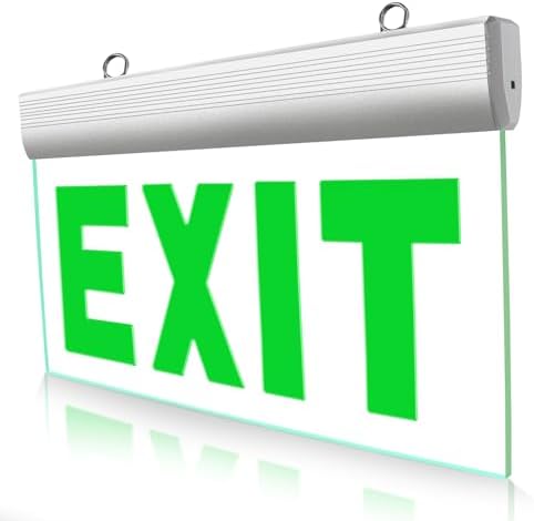 LEDLampsWorld Green LED Edge Illuminated Exit Sign, Hardwired with ...